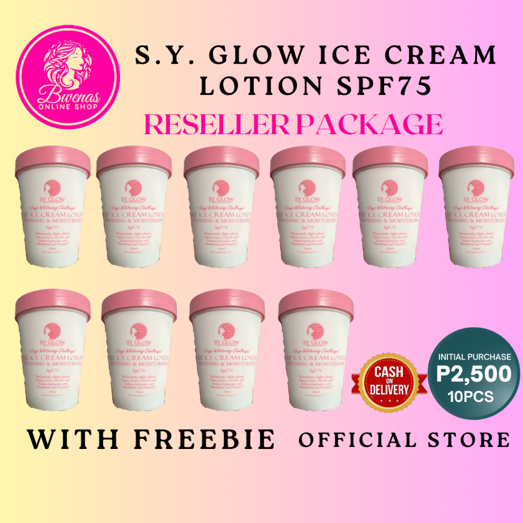 10PCS SY GLOW ICE CREAM LOTION SPF 75 ( RESELLER PACKAGE ) | Shopee ...