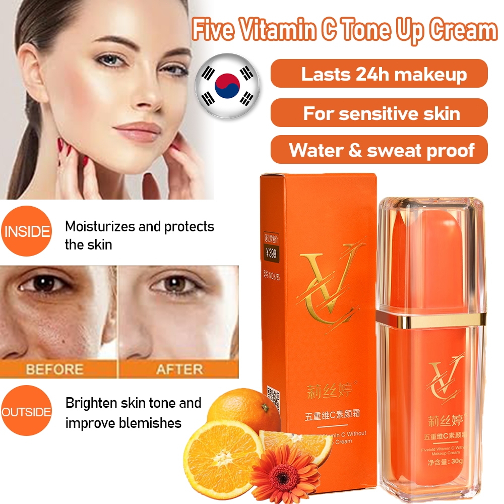 Five Vitamin C Face Cream Brightening Anti-aging Concealer Moisturizing Natural Makeup VC Cream ...