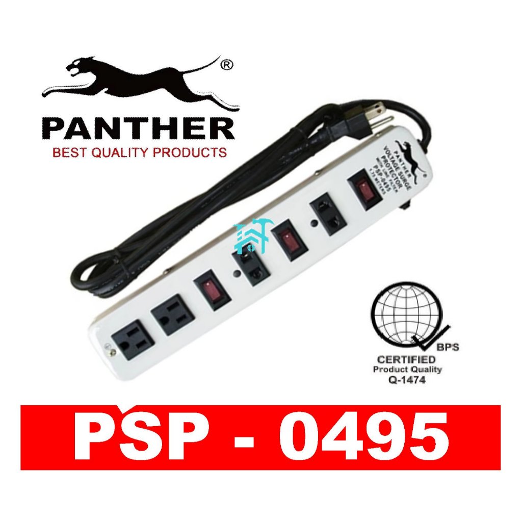 PANTHER PSP 0495 EXTENSION CORD w/ VOLTAGE SURGE PROTECTOR 3 SW. 4 ...