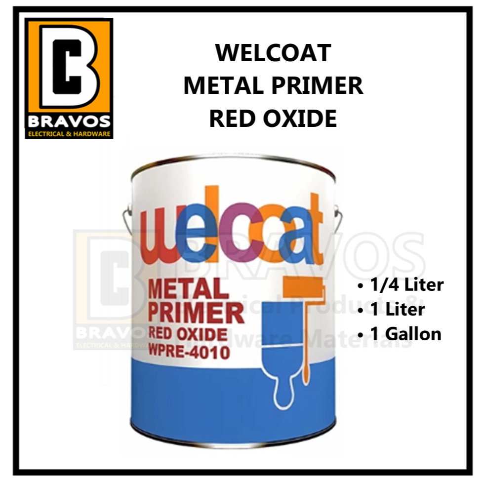 WELCOAT Metal Primer Gray & Red Oxide 1 Liter 4 Liters 1L Gal Gallon ...