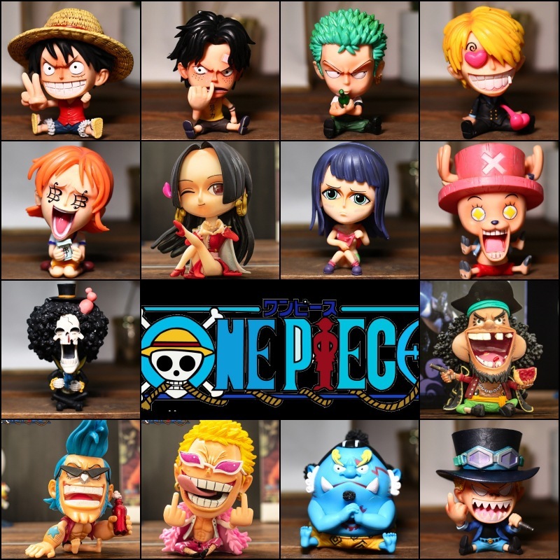 Anime dolls One Piece Luffy Ace Plastic Ornament Cute decoration ...