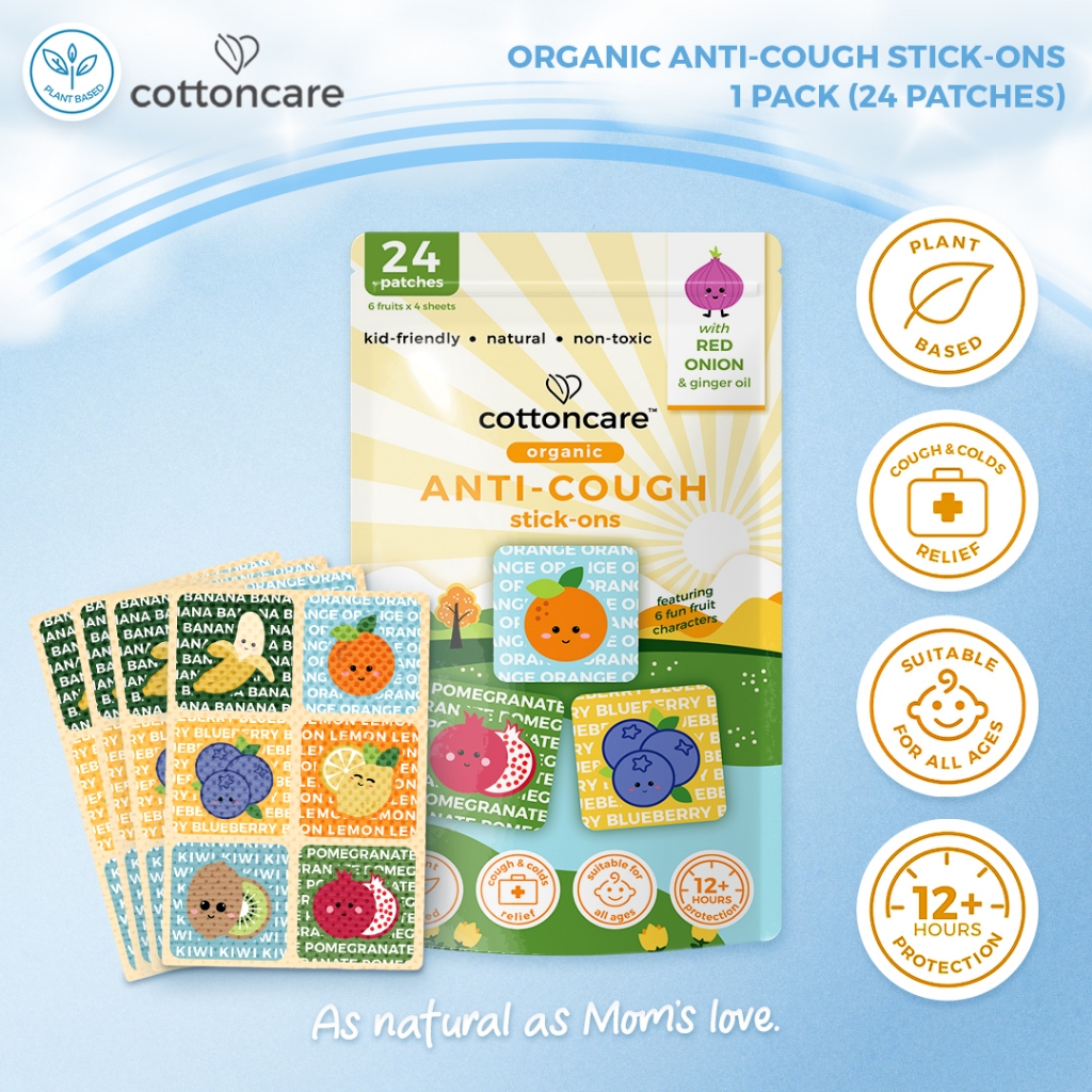 Cottoncare™ (24pcs) Organic Anti-Cough Stick On's Sticker Red Onion ...