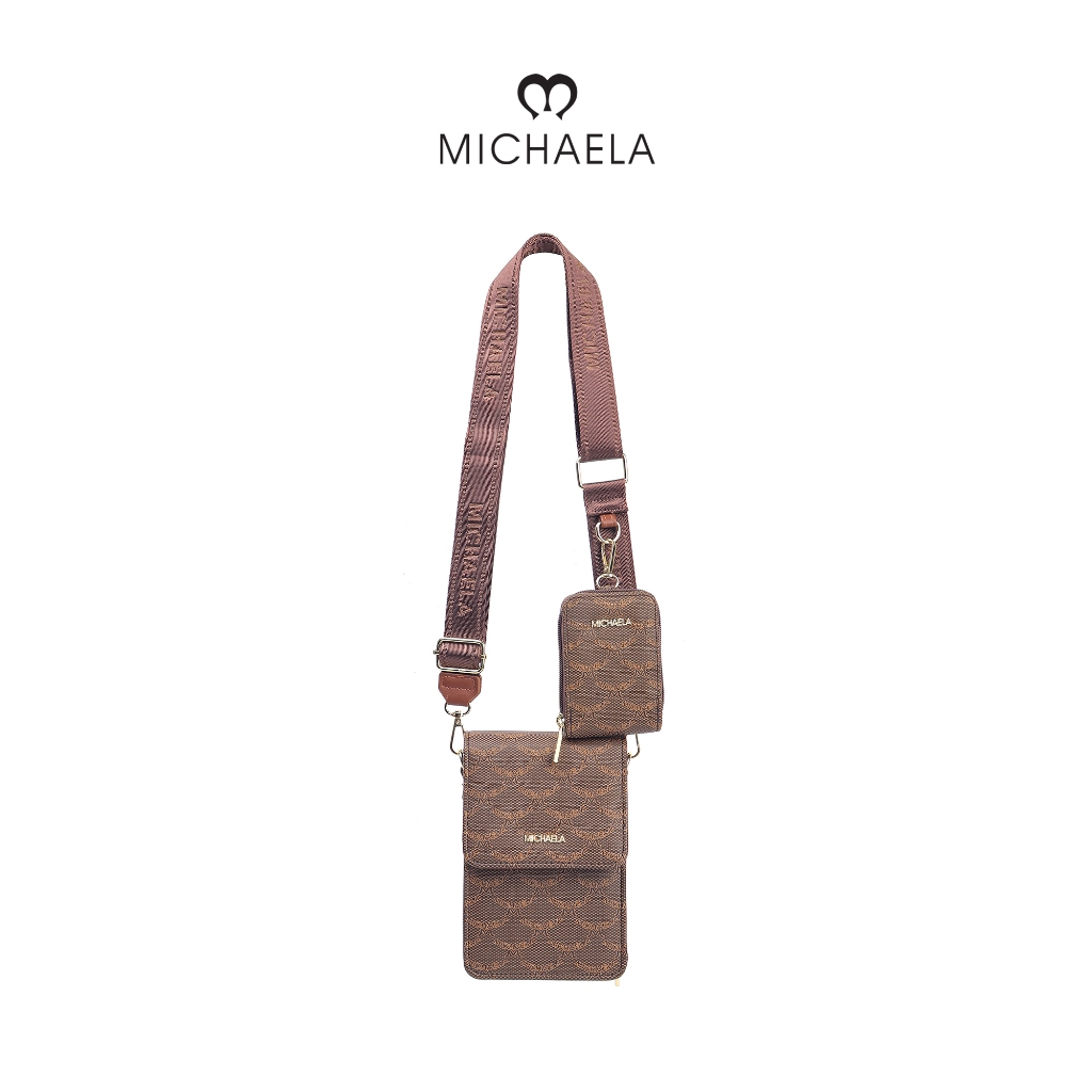 MICHAELA Elongated Crossbody Bag Set 2 PCS Lettering Print Phone Bag ...