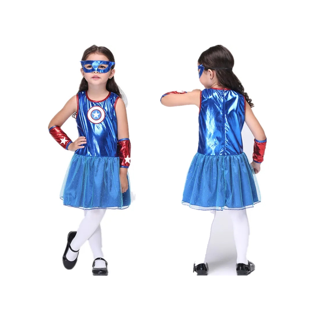 COD Superhero/Book Character Captain America V1 Girl Deluxe Costume for ...
