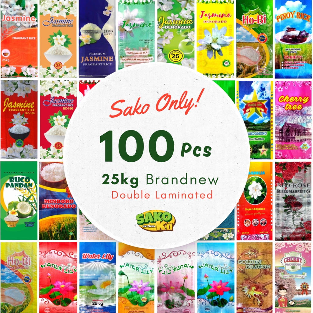 100 pcs (25 Kg) Rice Sacks Double Laminated (SAKO ONLY) | Shopee ...