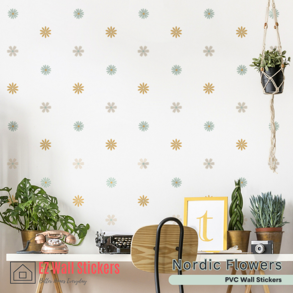 EZ Sticker boho Style Self-Adhesive Wall Stickers A Set Of 36 Daisy ...