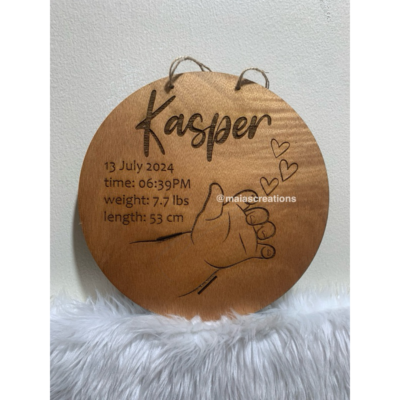 Personalized Laser Engraved Baby Birth Details Baby Keepsake Baby ...