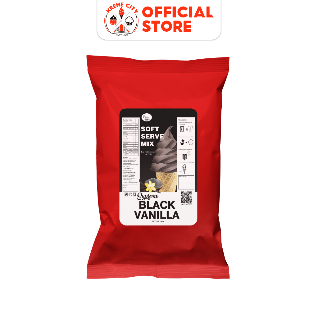 TOP Creamery Supreme Black Vanilla Soft Serve Ice Cream Powder Premix ...
