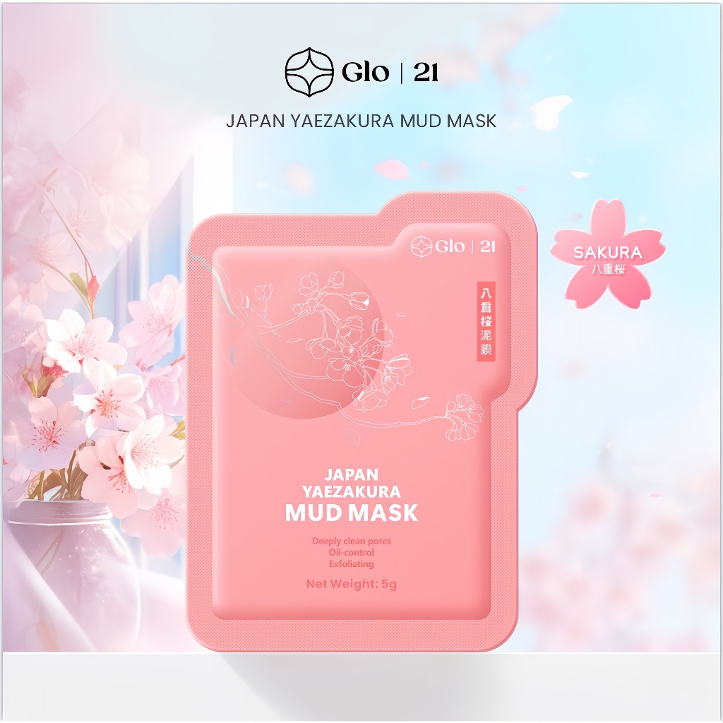GLO21 Mud Mask Sachet Skin Cleansing Oil Control Anti-aging Oil Control ...