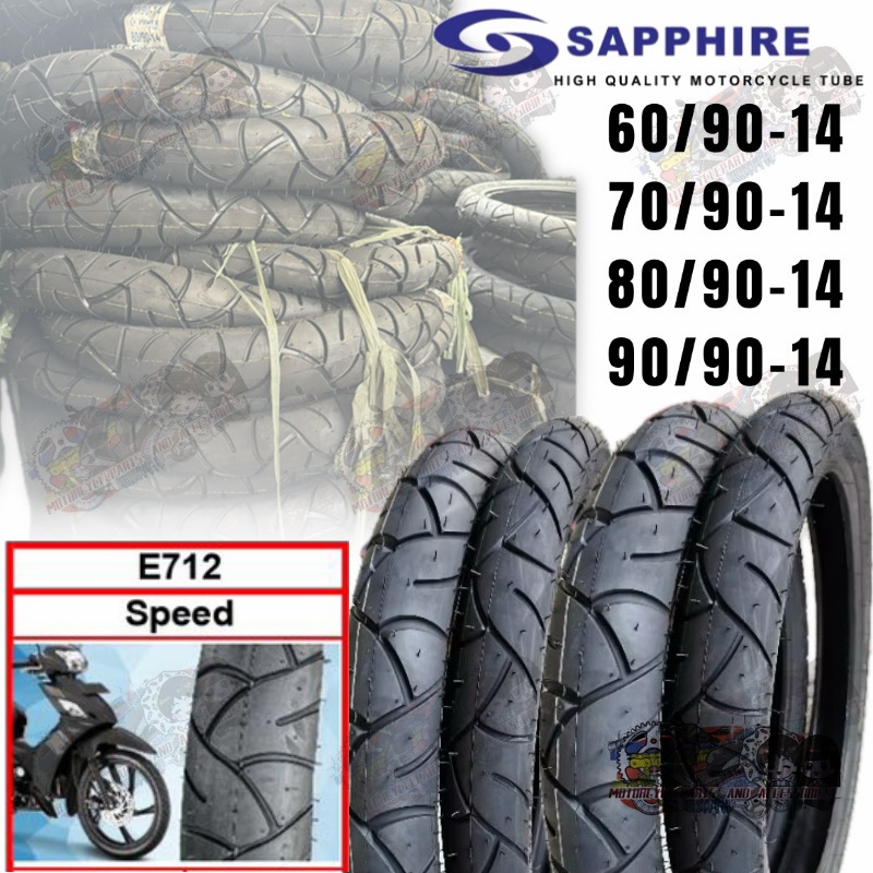 LJ Motorcycle E712 Sapphire Tube Tire Size by 14 Heavy Duty(pwedeng i ...