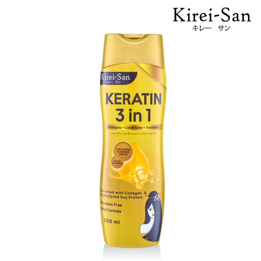 KIREI-SAN Keratin 3in1 Shampoo + Conditioner + Treatment (Straightening ...