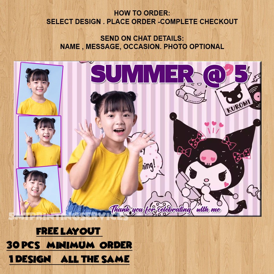 ATM size Personalized Ref Magnet Kuromi Theme for Birthday Debut ...