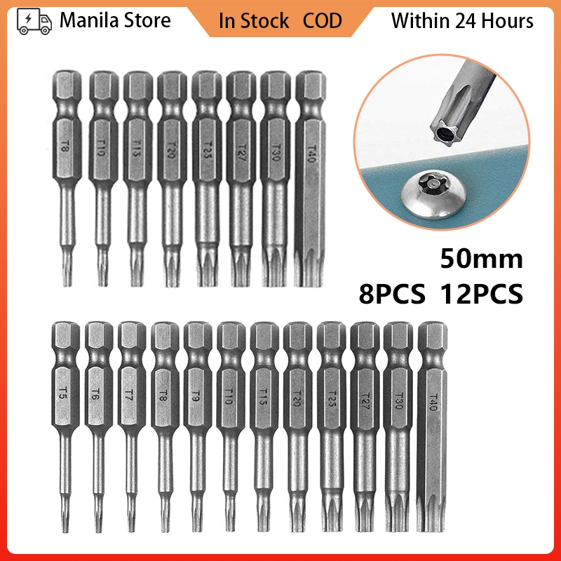 8/12pcs 1/4 Hex Shank Hollow Plum Blossom Screwdriver Head 50mm ...
