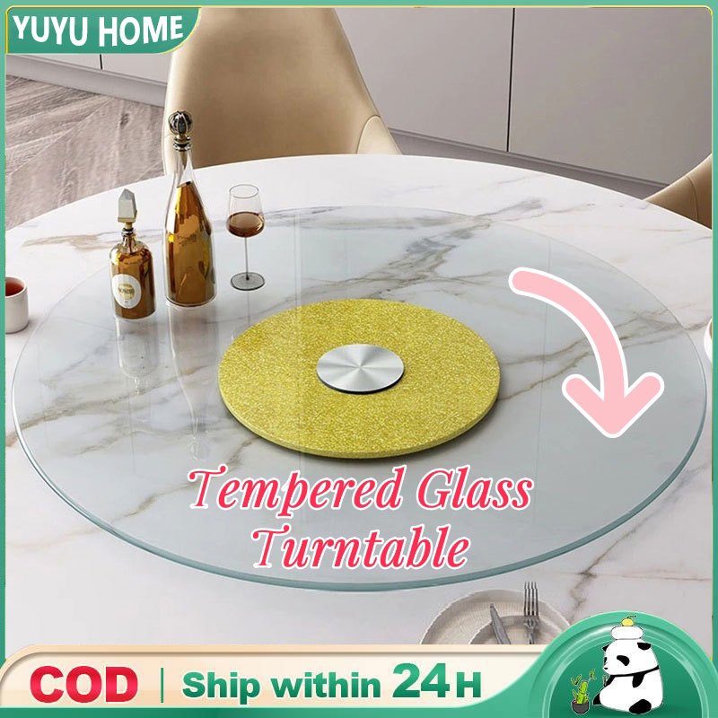 Household Tempered Glass Turntable For Dining Table Hotel Round Table ...