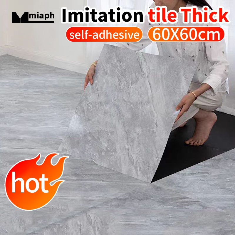 PVC Floor Sticker Waterproof Tiles Marble Vinyl tile Floor Sticker Self ...