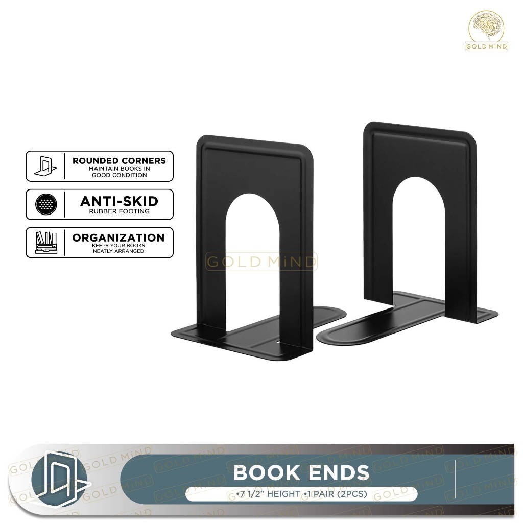 Heavy Duty Metal Bookends 7 1/2" Height 1 Pair (2pcs) Bookend, Book End ...