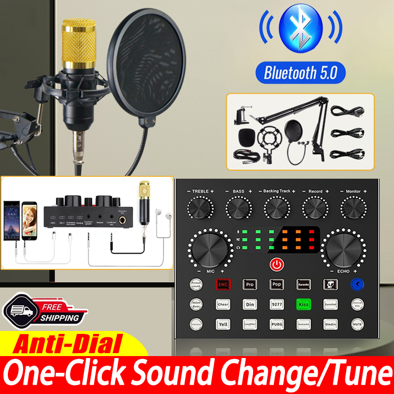 Premium Condenser V8s Sound Card Suit For Live Stream And Recording ...