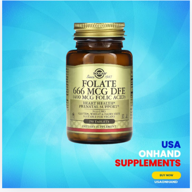 USA Onhand | Solgar, Folate, 1,333 mcg DFE, 400 mcg, Folate as ...
