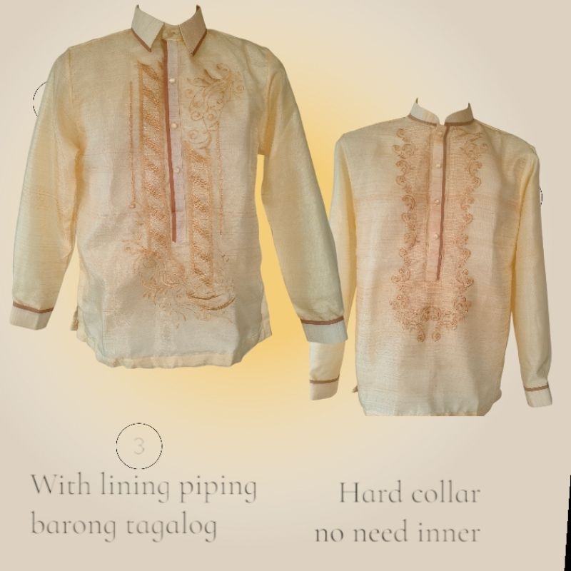 Modern BARONG tagalog with lining piping -random burda | Shopee Philippines