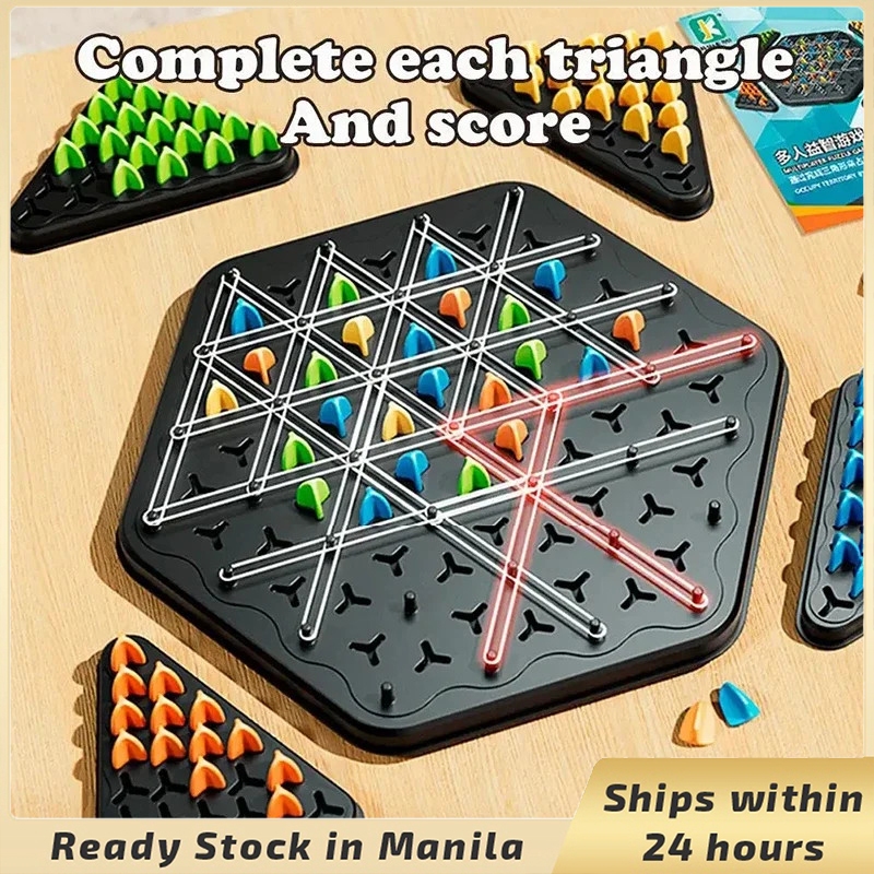 Table puzzle chain chess Multiplayer interactive rubber band triangle ...
