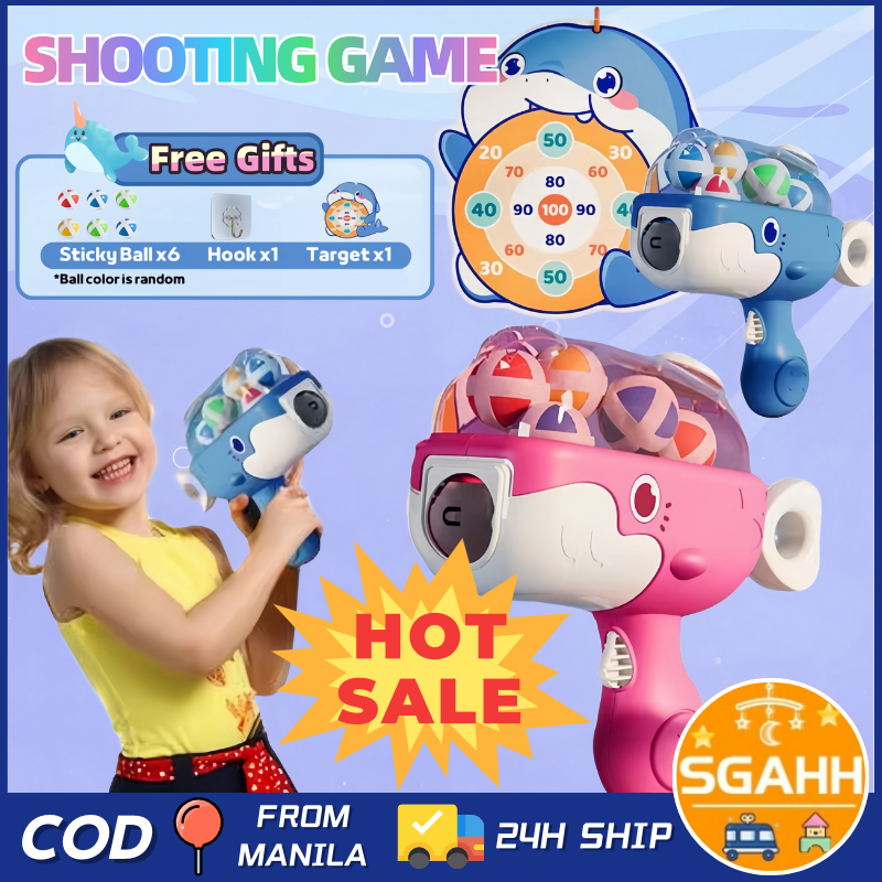 Children's Whale ball ball gun toy Sticky ball Shooting Toy Target Game ...