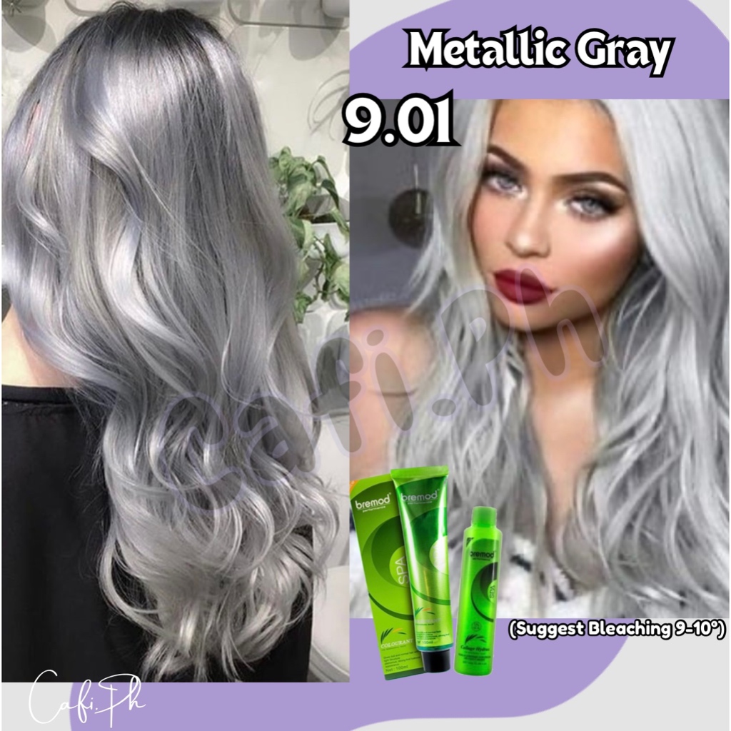 Bremod 9.01 Metallic Gray Hair Color Set with Oxidizer | Shopee Philippines