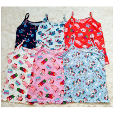 5pcs for 100^!Girl's Assorted Printed Colored Spaghetti Sando with Cute ...
