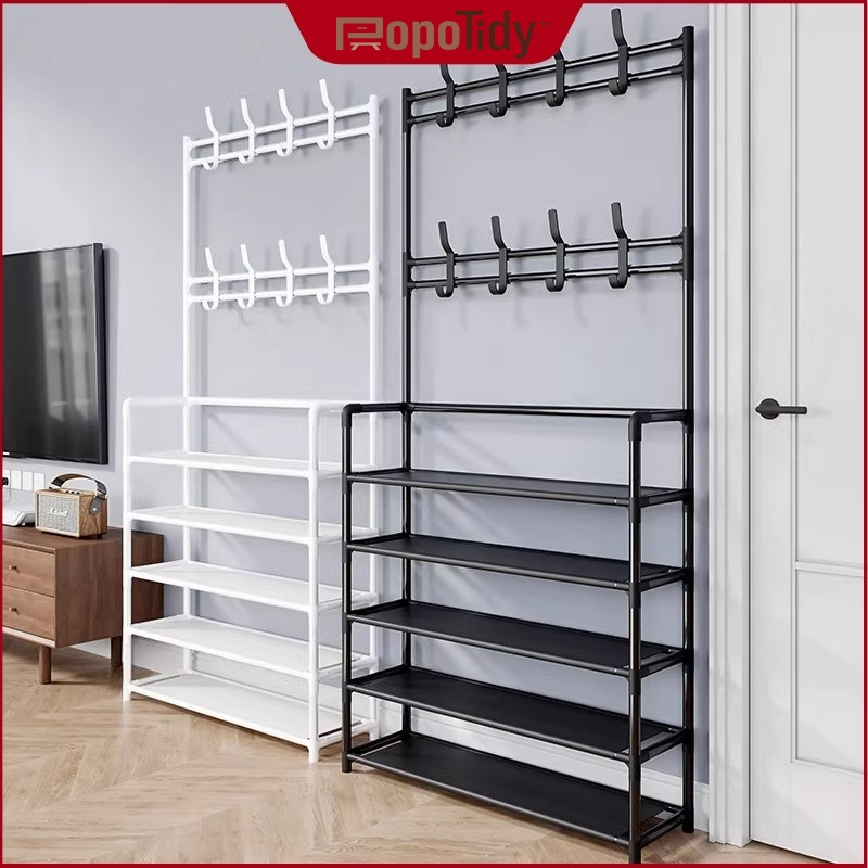 Shoe Hat Rack Simple Floor Coat Rack Shoe Rack Multifunctional Shoe ...