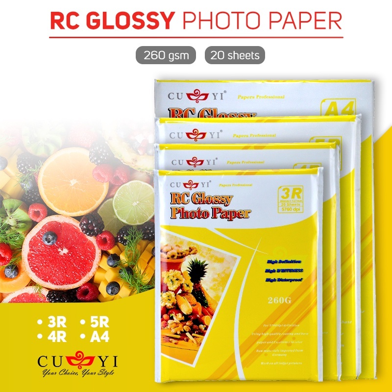 CUYI RC Glossy Photo Paper 260gsm Resin Coated Waterproof Photo Paper ...