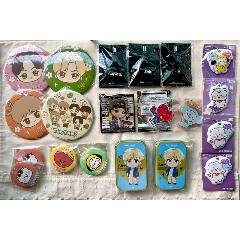 Sealed Official BTS BT21 Badge Pins / Cable Protector / Keychains / Tin Case | Shopee Philippines