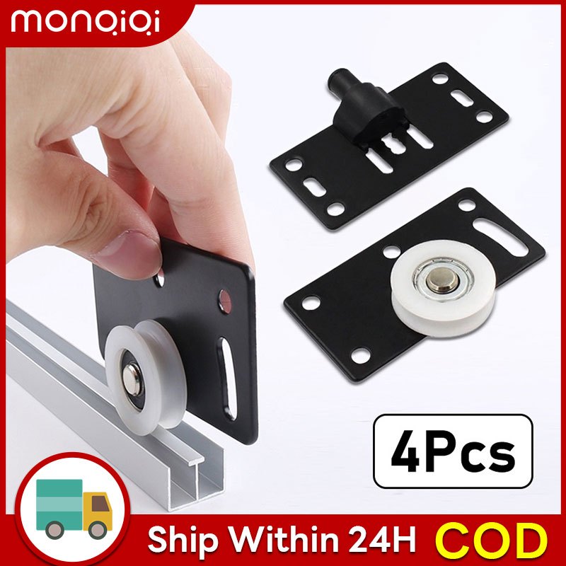 Black Sliding Door Rollers Wardrobe Nylon Pulley Hanging Wheel Cabinet ...