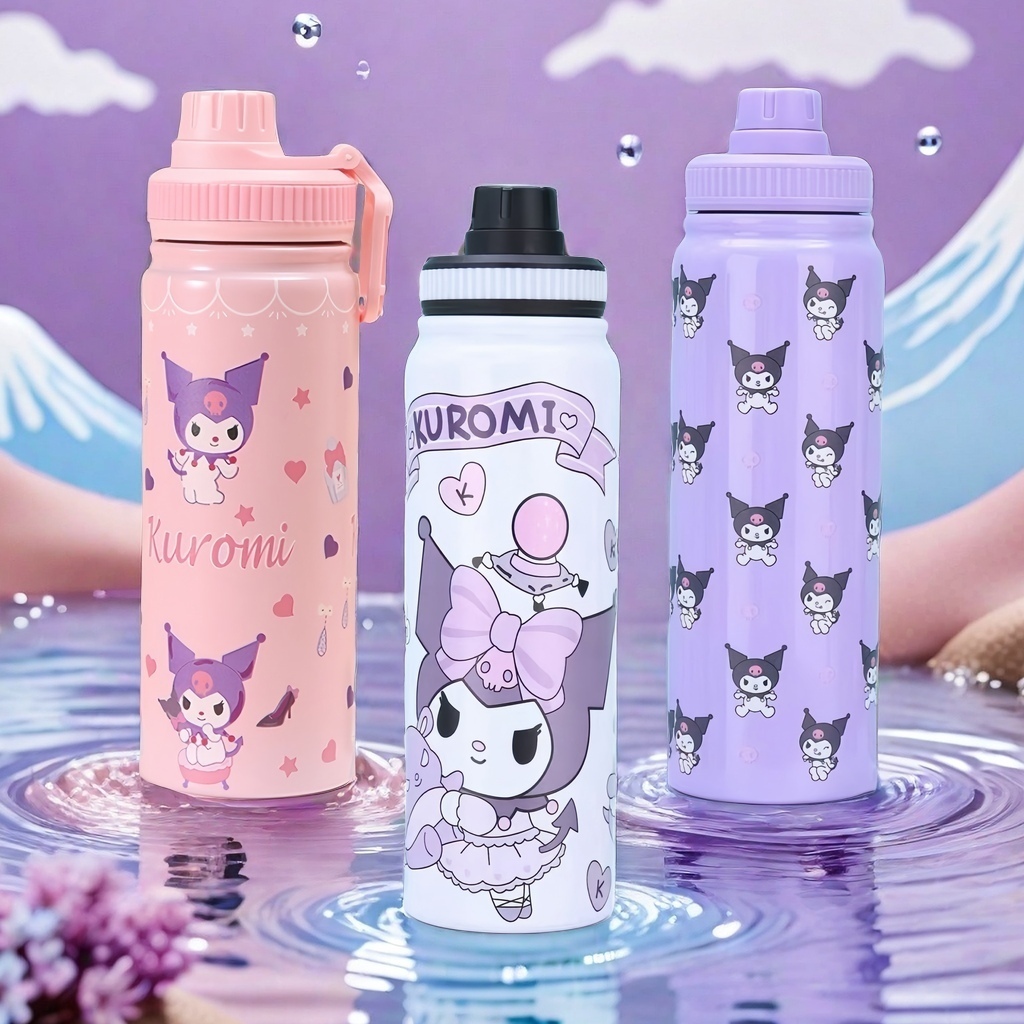 COCOA 800ml Cartoon Kuromi Water Bottle with Tea Filter 304 Stainless ...