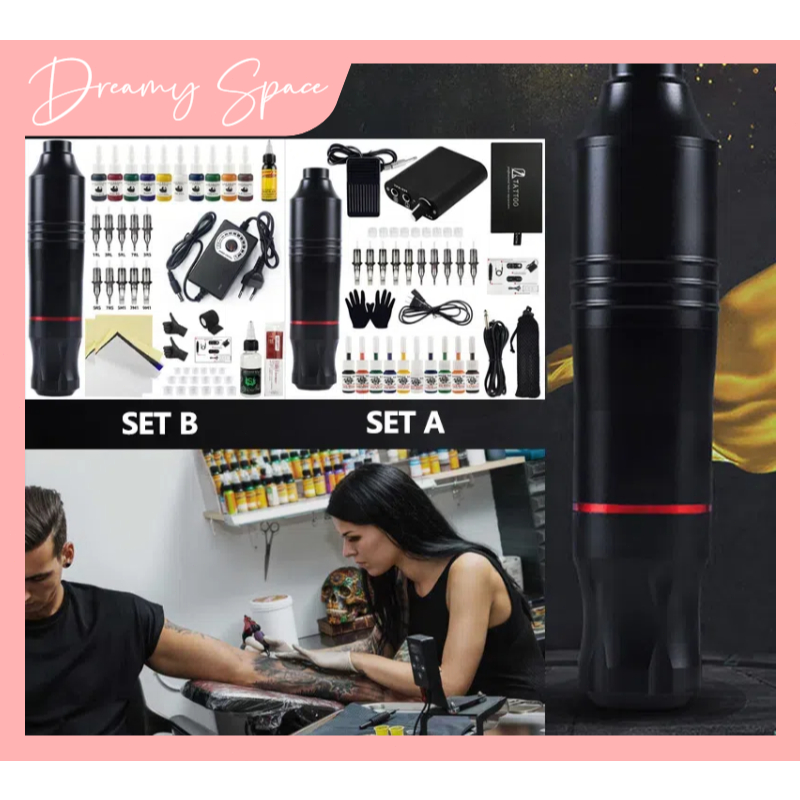 Rotary Pen Tattoo Machine Full Set For Tattoo Artists Permanent Makeup ...