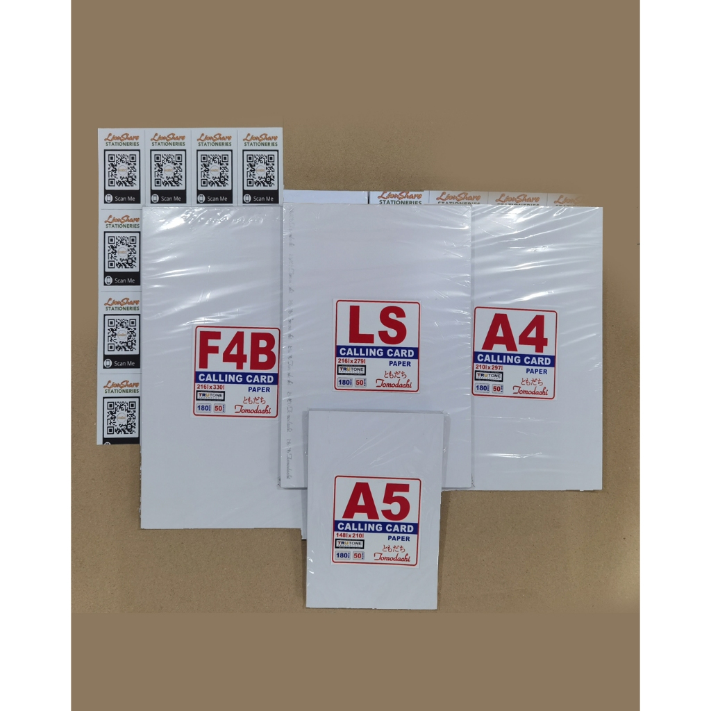 Calling Card Paper Tomodachi Pack of 50 sheets F4B, LS, A4, A5 sizes ...