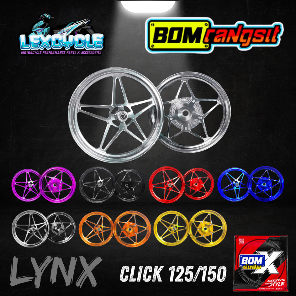 Bom Rangsit BomX Lynx Cnc Mags Click 125/150 Star Mags 14s 5 Spokes ...