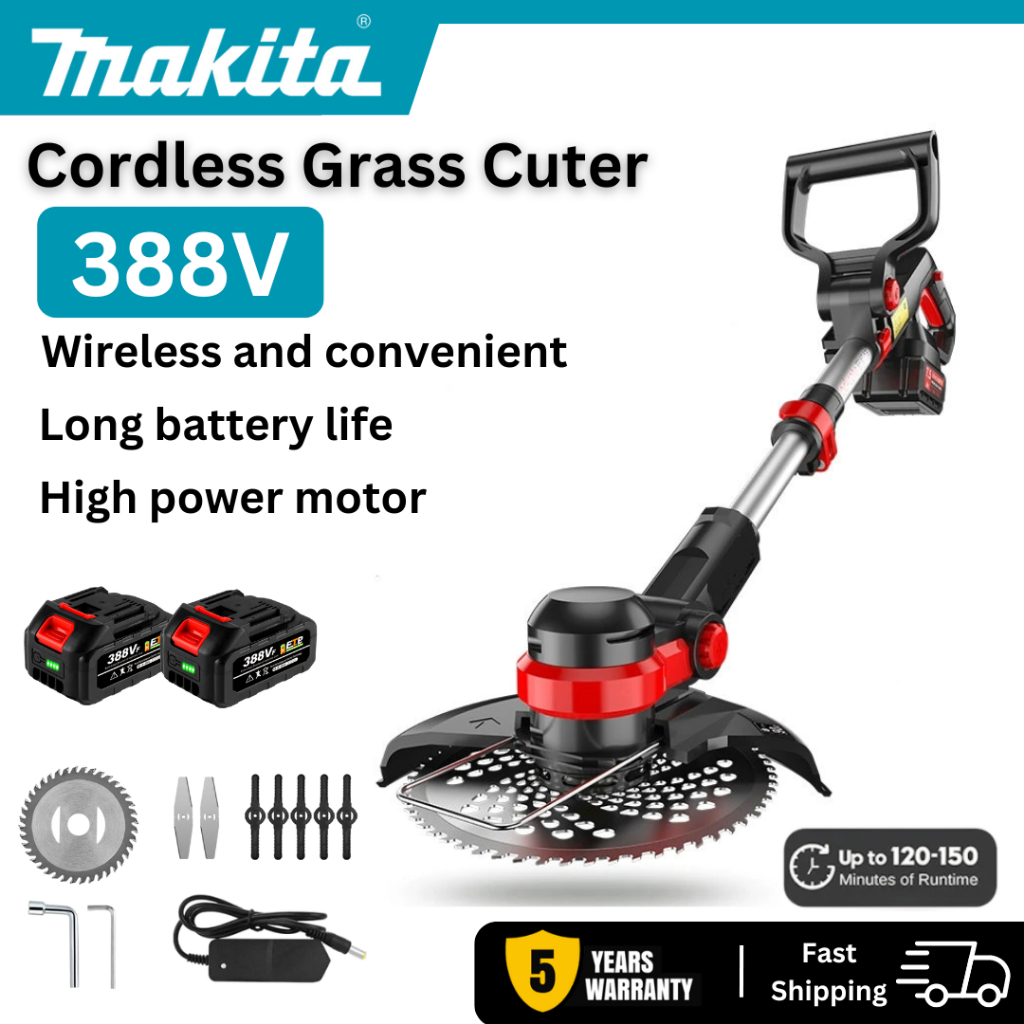 Lawn Mover 388V Powerful Electric Cordless Grass Cutter Rechargeable Lithium Battery Grass ...