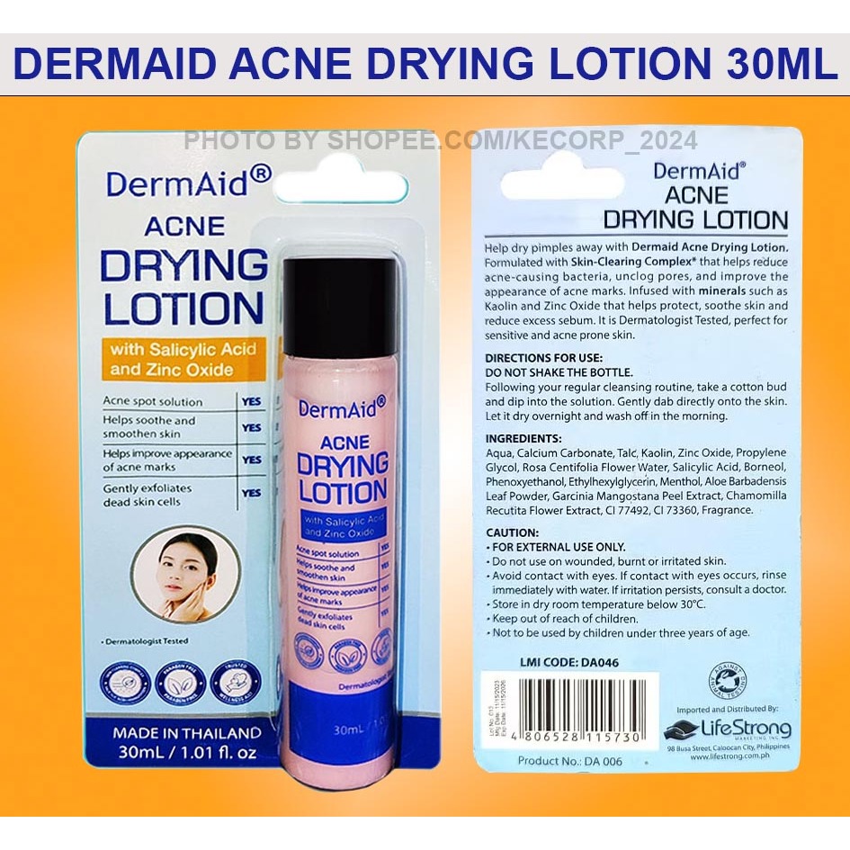 Acne Drying Lotion by DermAid 30ml with Salicylic Acid and Zinc Oxide ...