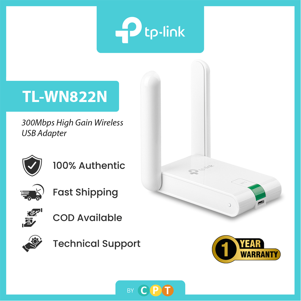 TP-Link TL-WN822N 300Mbps High Gain Dual external antenna Wireless USB Adapter | Shopee Philippines