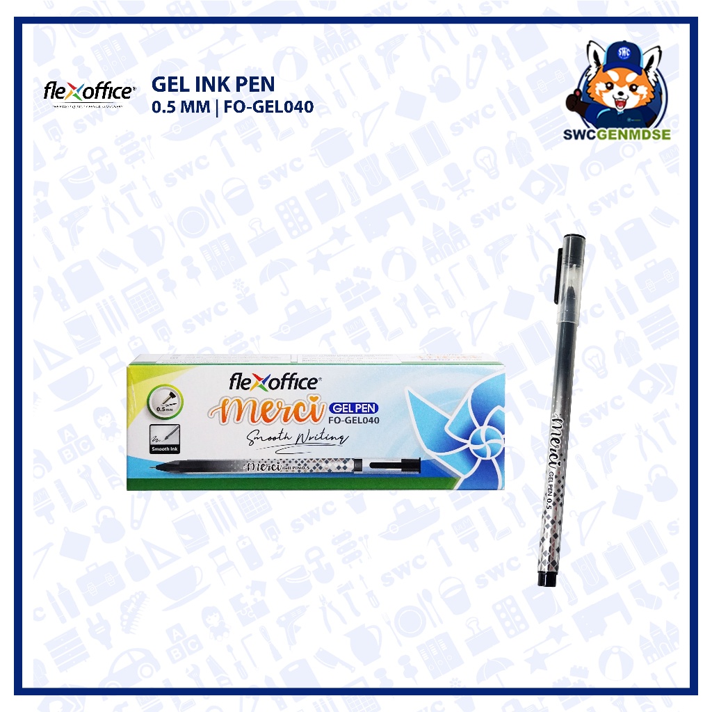 FlexOffice Gel Pen 0.5mm Tip | Merci | FO-GEL040 | Sold Per Box (12s ...