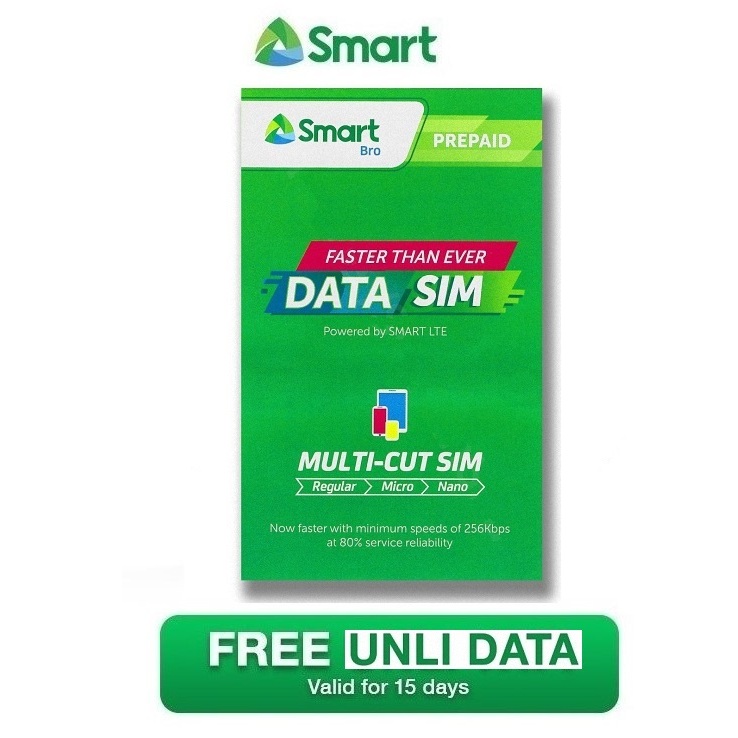 Smart Bro DATA SIM FREE! UNLI data 15 days | Shopee Philippines