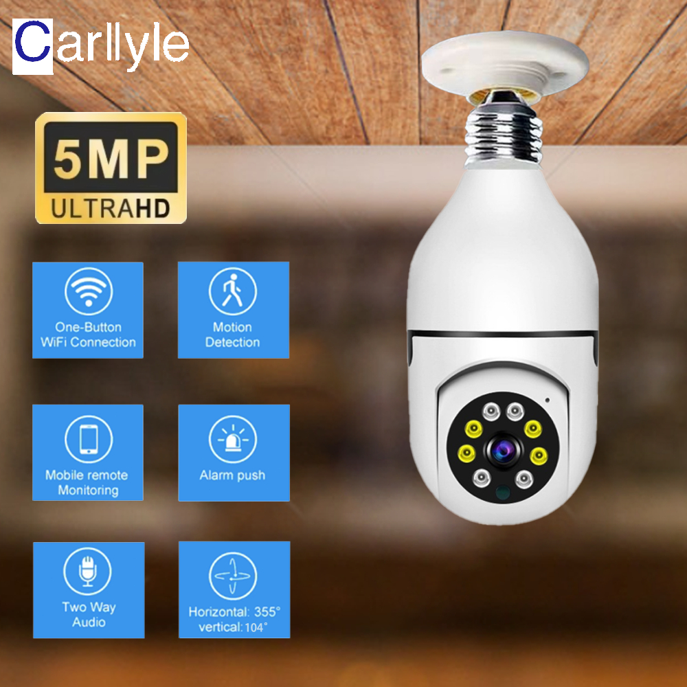 V380 Pro 360° Panoramic Bulb Camera Auto Tracking Security Night Vision ...