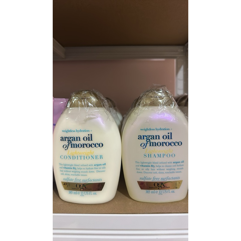 OGX argan oil of morocco lightweight shampoo and conditioner 385ml | Shopee Philippines