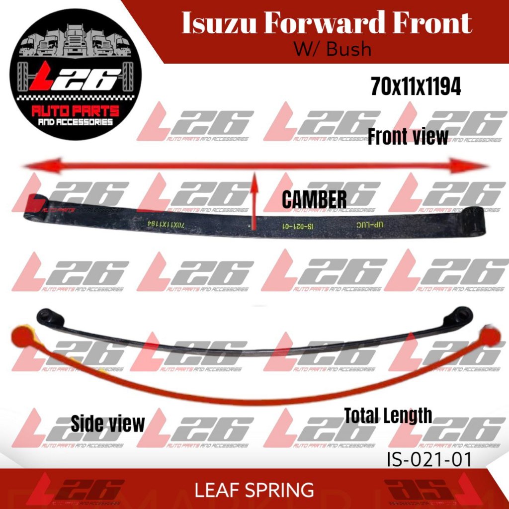 UP-LUC Leaf Spring Molye for Isuzu Forward Front w/ Bush sizes ...
