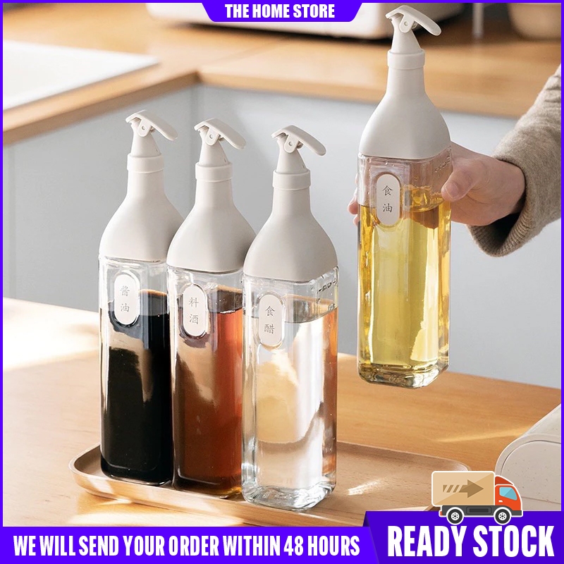 4pcs 500ml Glass Oil Bottle Kitchen For Soy Sauce Container Organizer ...