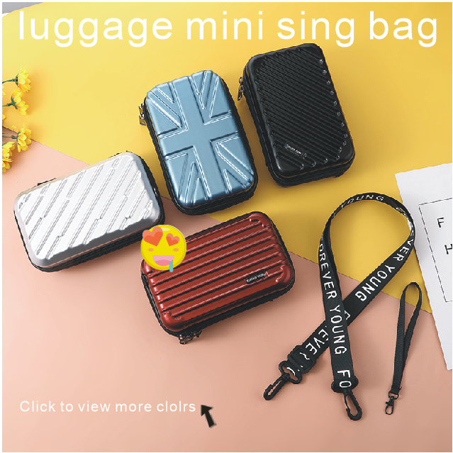 7 inch PC hard shell makeup bag luggage mini sling bag cellphone sling ...