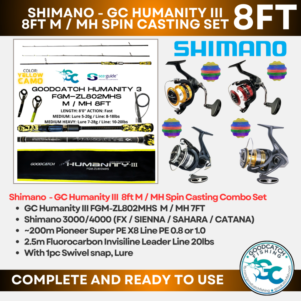 8ft M/MH GoodCatch GC Humanity 3 Rod Shimano FX Sienna Catana Sahara ...