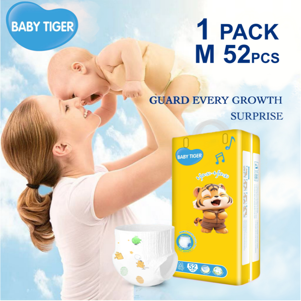 BABY TIGER 50 PCS diaper for Baby Unisex Ultra thin and dry Breathable ...