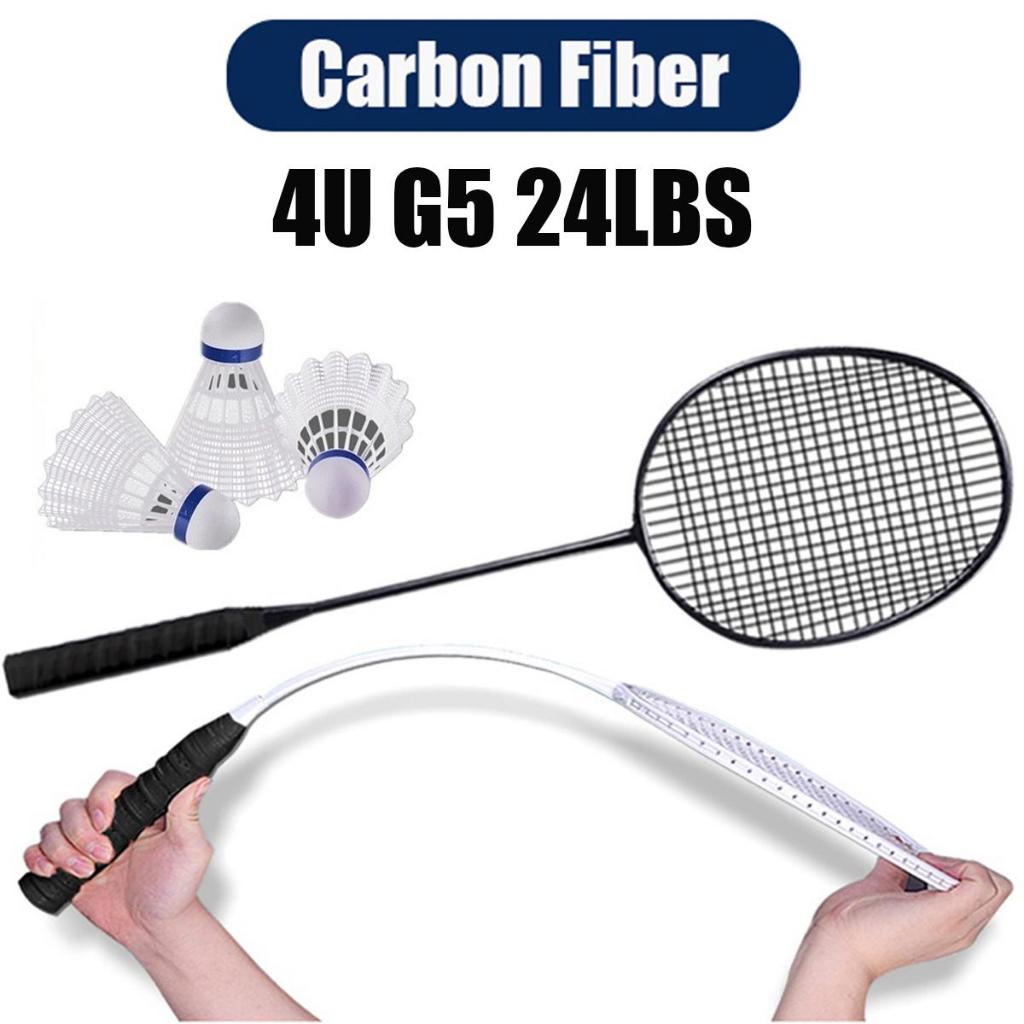 Badminton Racket Full Carbon Single 4U G5 30Lbs 83g Single Racket with ...