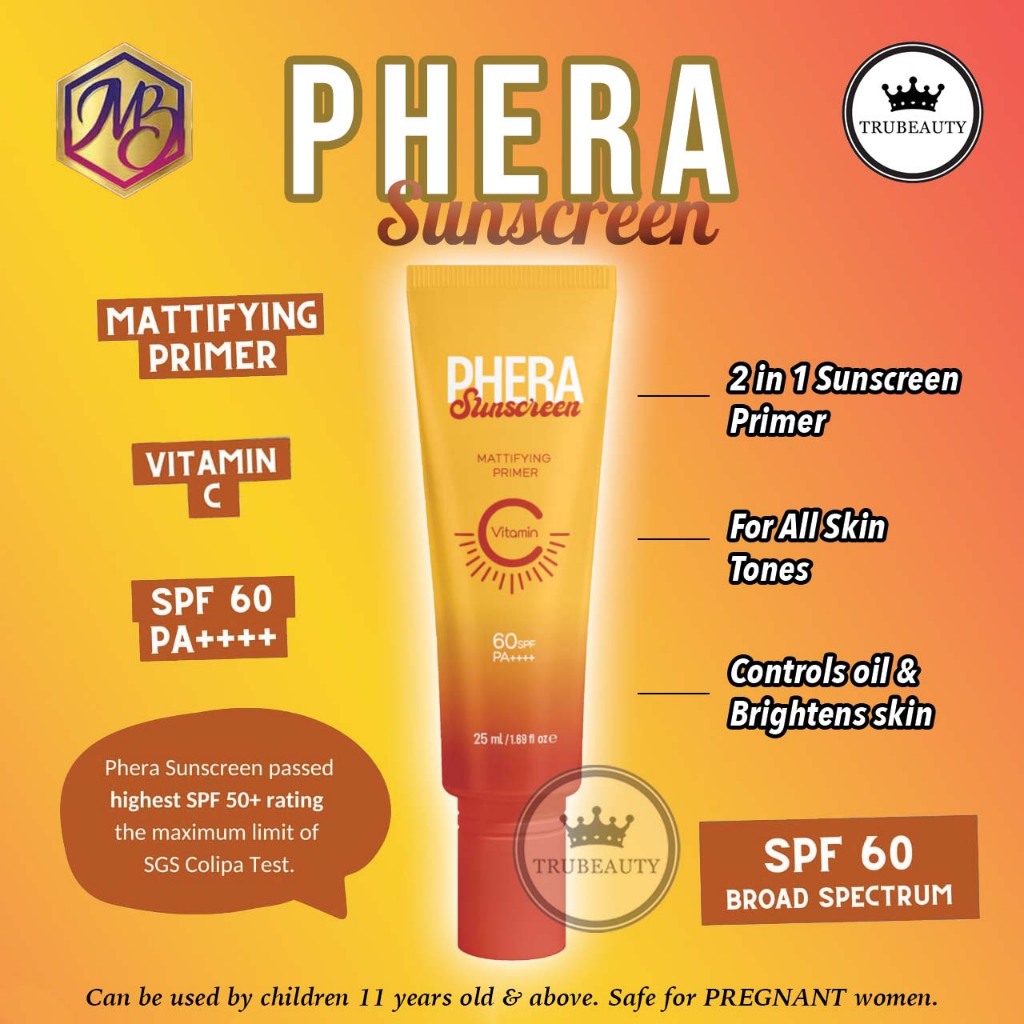 Phera 2 in 1 Mattifying Primer Sunscreen SPF 60+ 25ml | Shopee Philippines