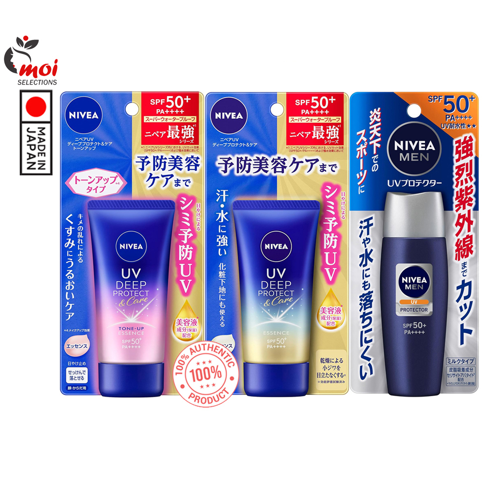 Nivea UV Deep Protect & Care Essence 50 g - Men UV Protector 40ml SPF50 ...